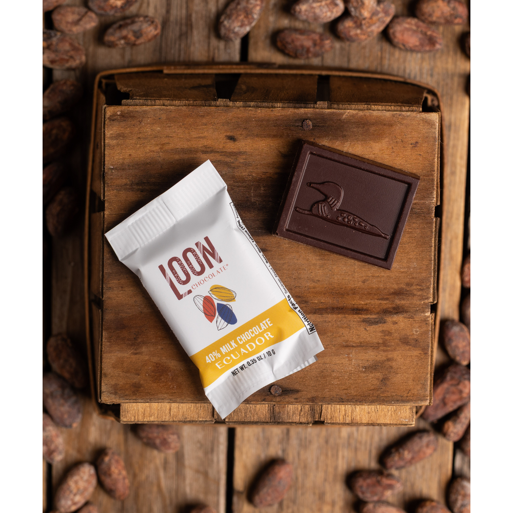 Ecuador Milk Chocolate Mini Bars - Box of 70 | Loon Chocolate